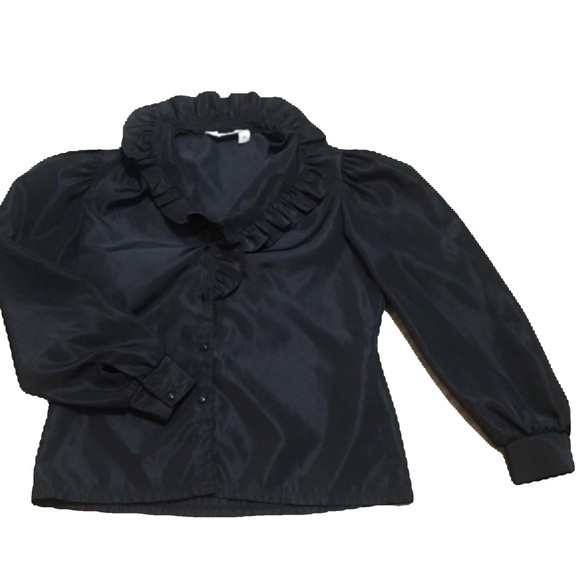 Vintage | Tops | Vintage Ruffly Long Puff Sleeve Blouse 4 | Poshmark